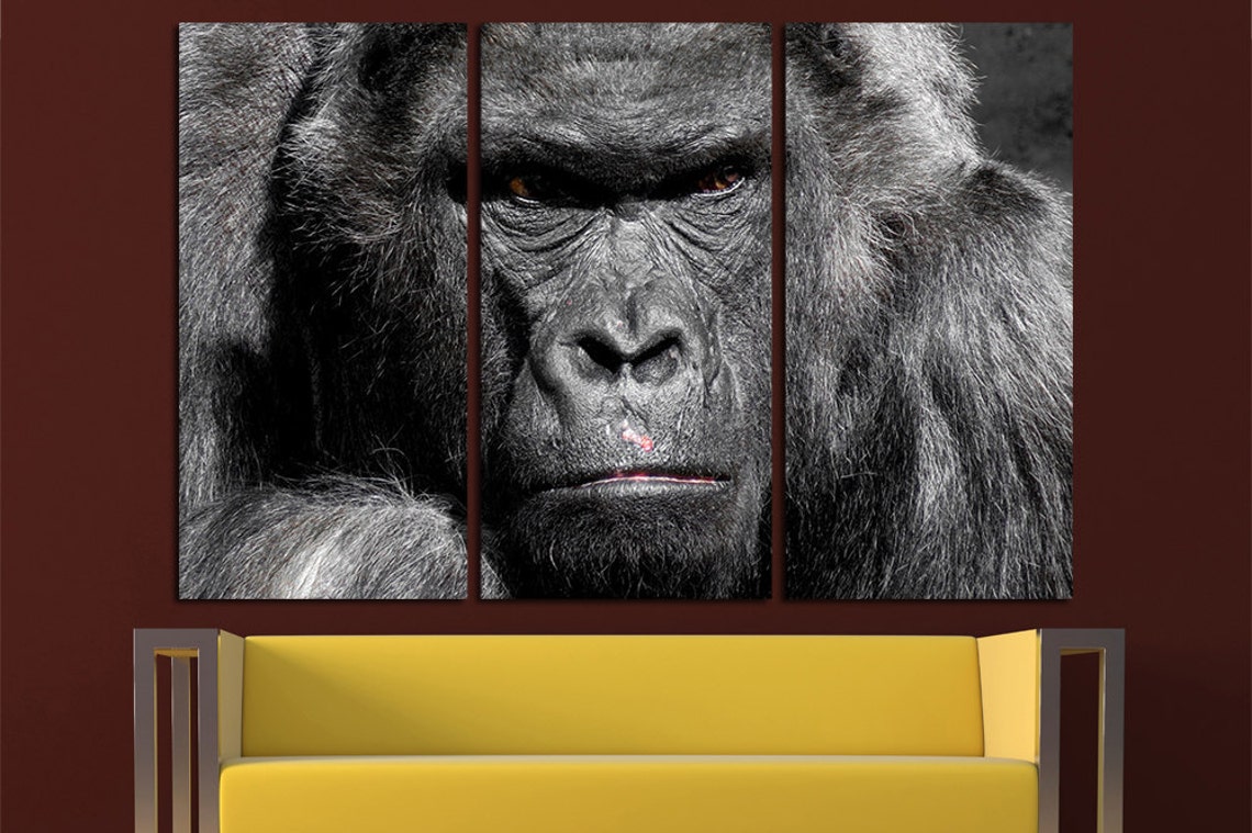 Gorilla Wall Art Gorilla art Gorilla canvas Gorilla print | Etsy