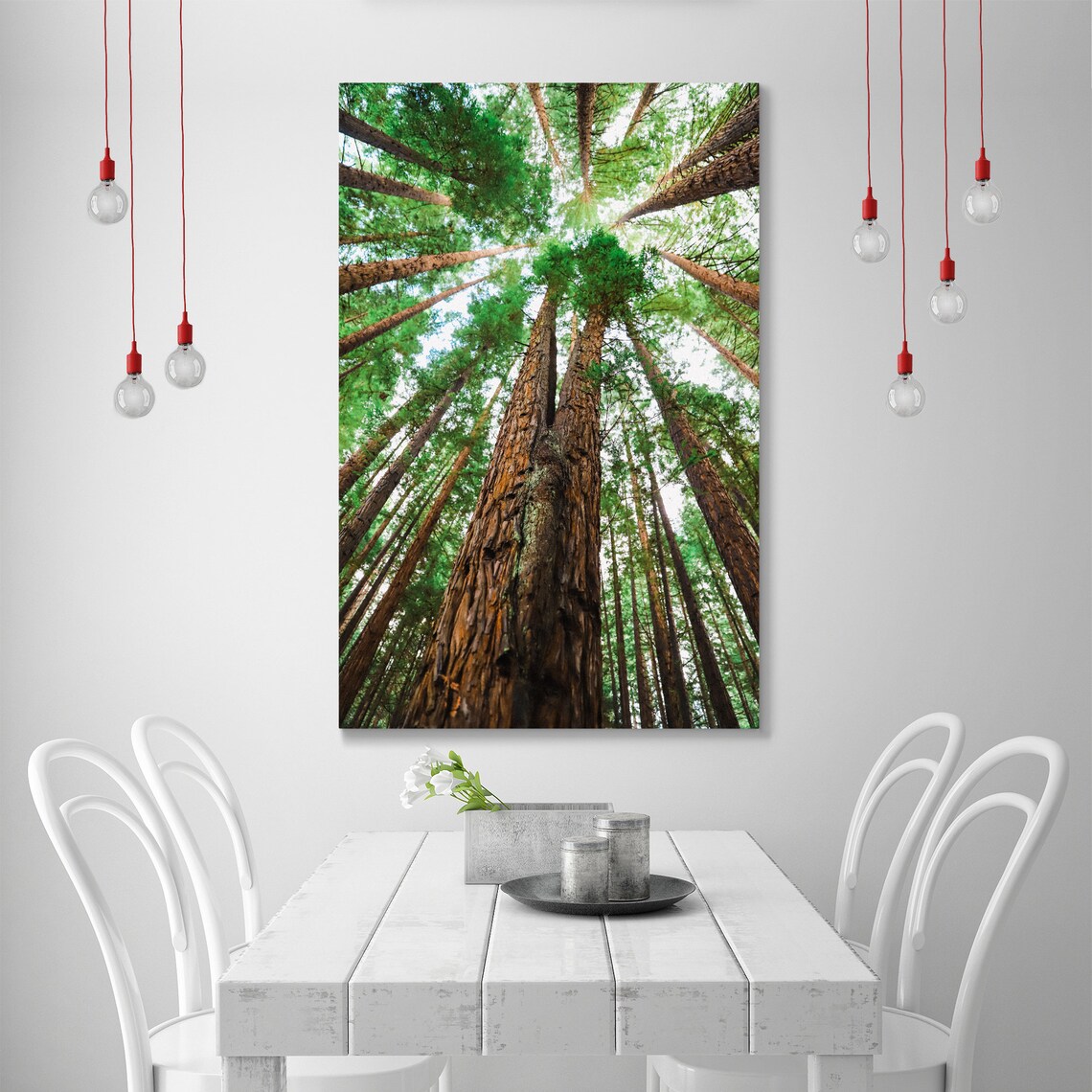 Forest Trees Wall Home Decor Green Forest Trees Wall Art for | Etsy