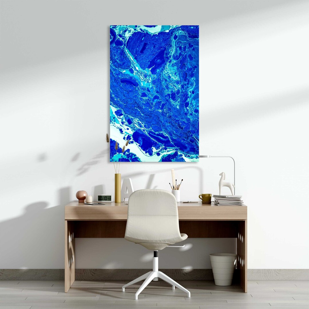 Blue Acrylic Abstract Wall Decor, Blue Print Art, Abstract Artwork ...