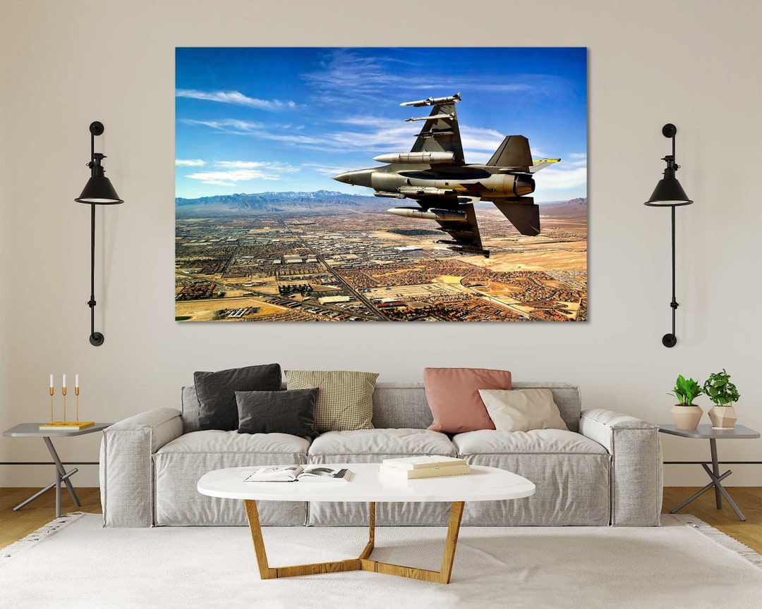 Fighter Print Canvas, Military Aircraft Art Decor for Wall, Military ...