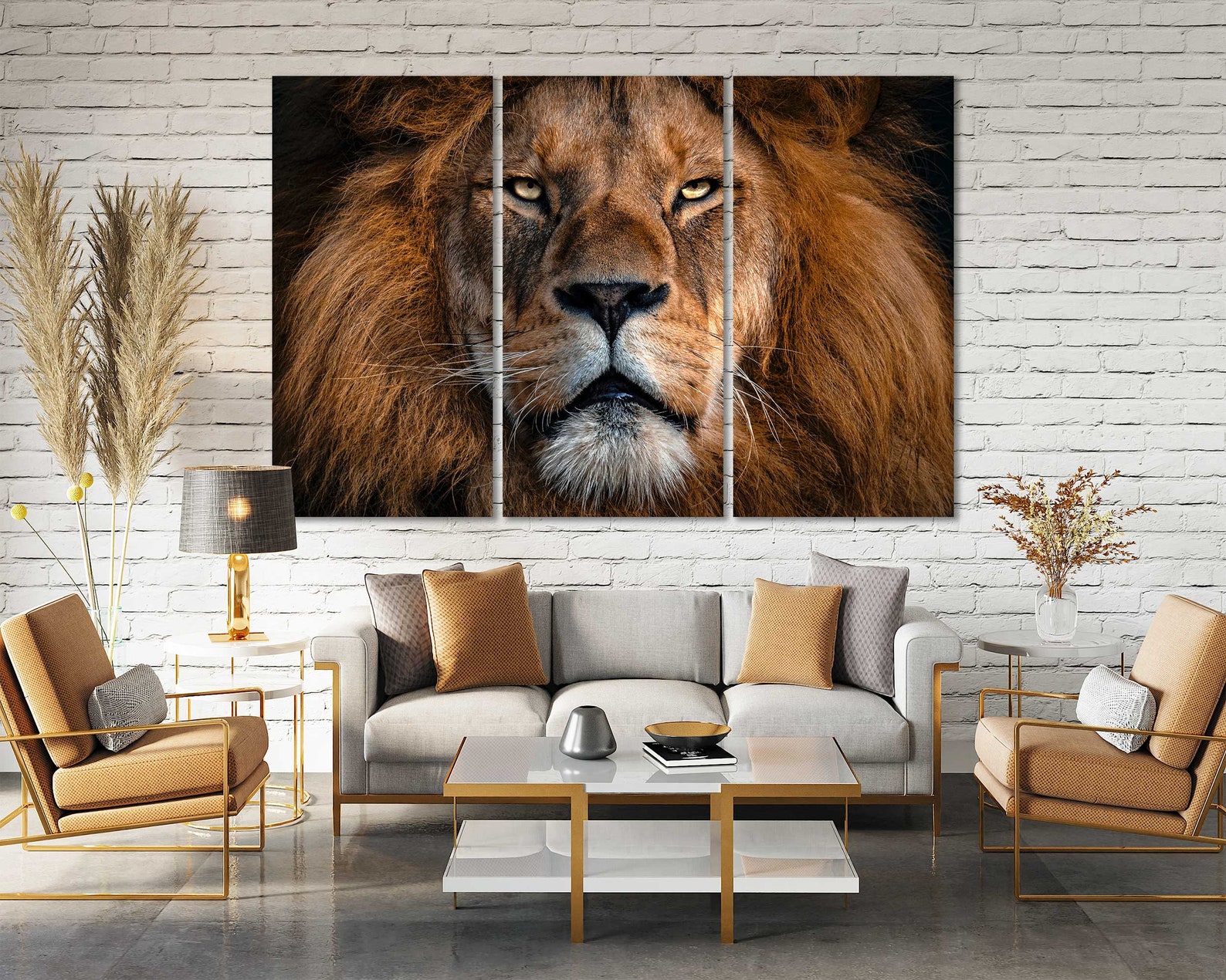 Canvas Set of Lion, King of Beasts Home Decor Art, Lion Artwork, Lion ...