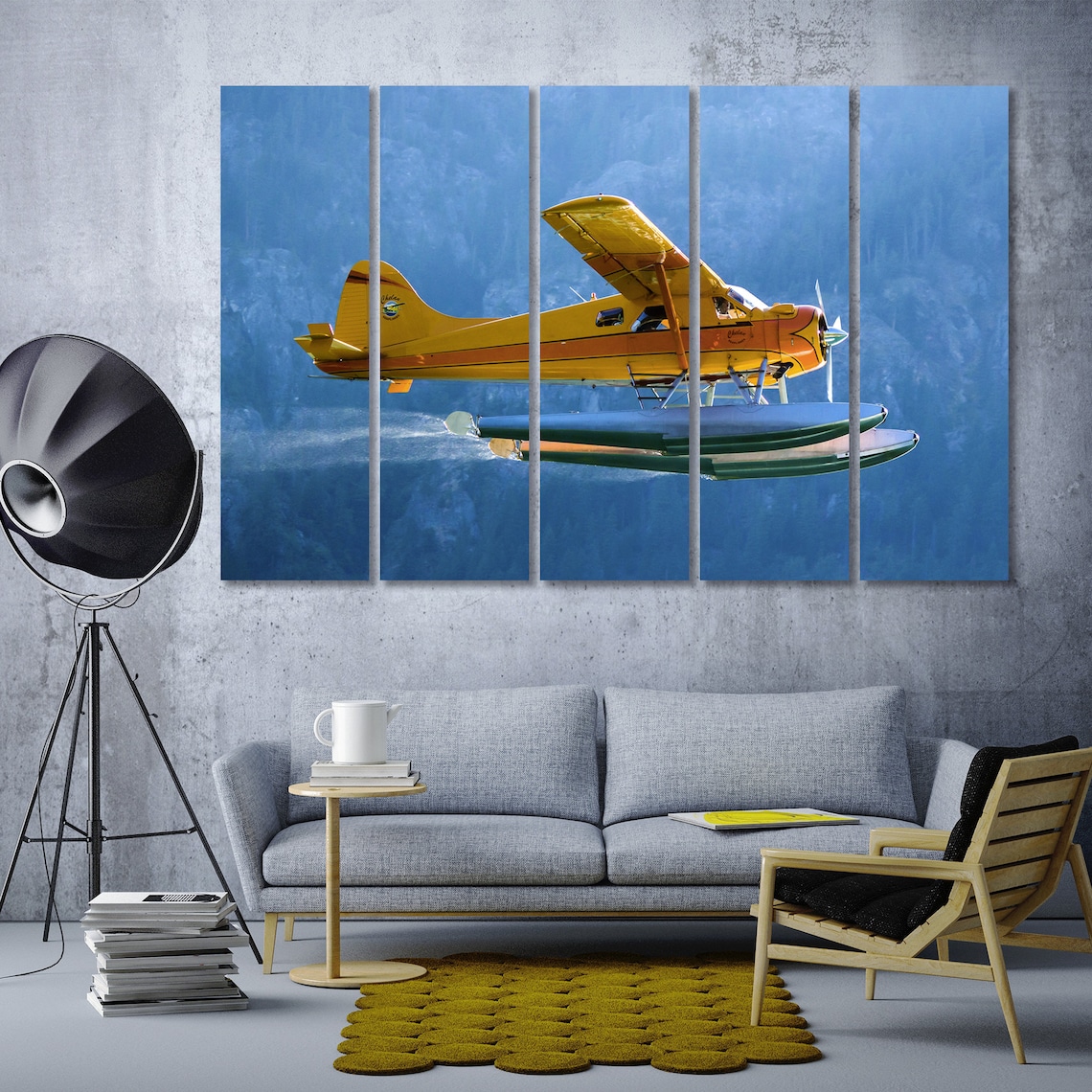 Canvas Set of Airplane Aircraft propeller office wall art | Etsy