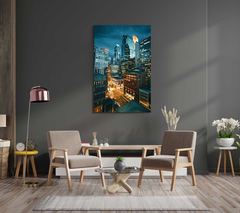 Minneapolis Skyline Wall Art Canvas for Urban Home Decor - Etsy Portugal