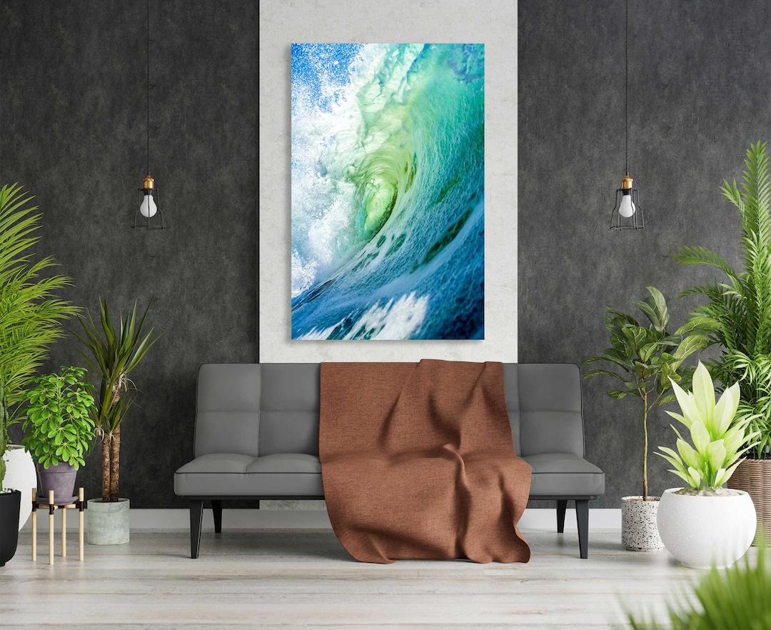 Ocean Wave Wall Decor Art, Big Wave Print Canvas, Sea Wave Painting on ...