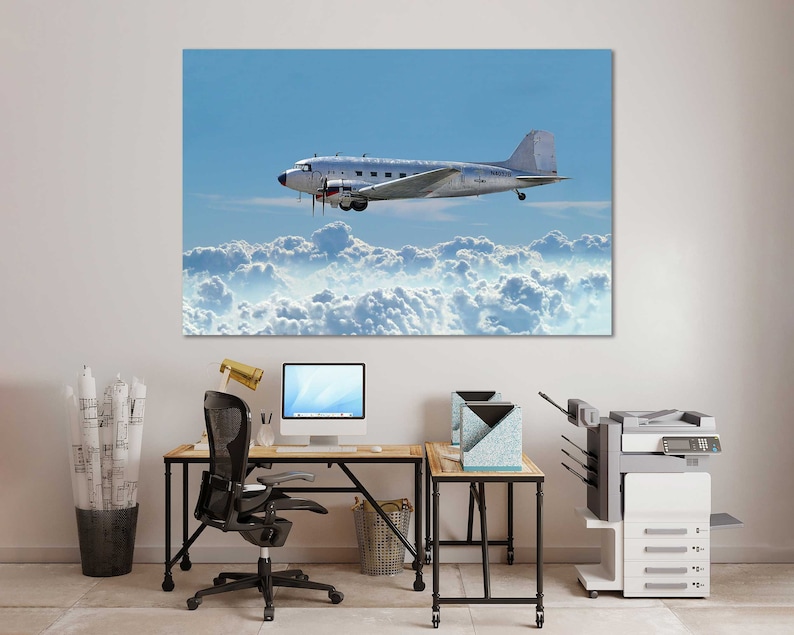 Canvas Set of Airplane, Aircraft Cool Canvas Art, Plane in Clouds Art ...