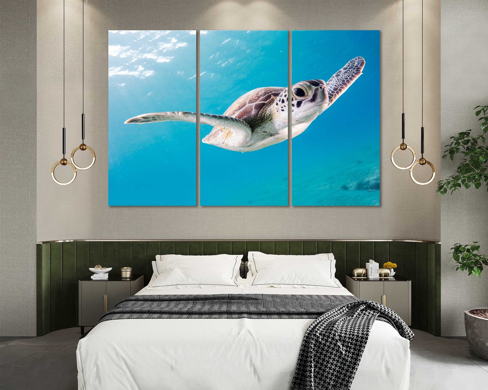 Sea Turtle Canvas Wall Art Underwater Life Print Art - Etsy