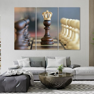 Chess Canvas Wall Art, Chess Multi Panel Wall Decor for Home and Office ...