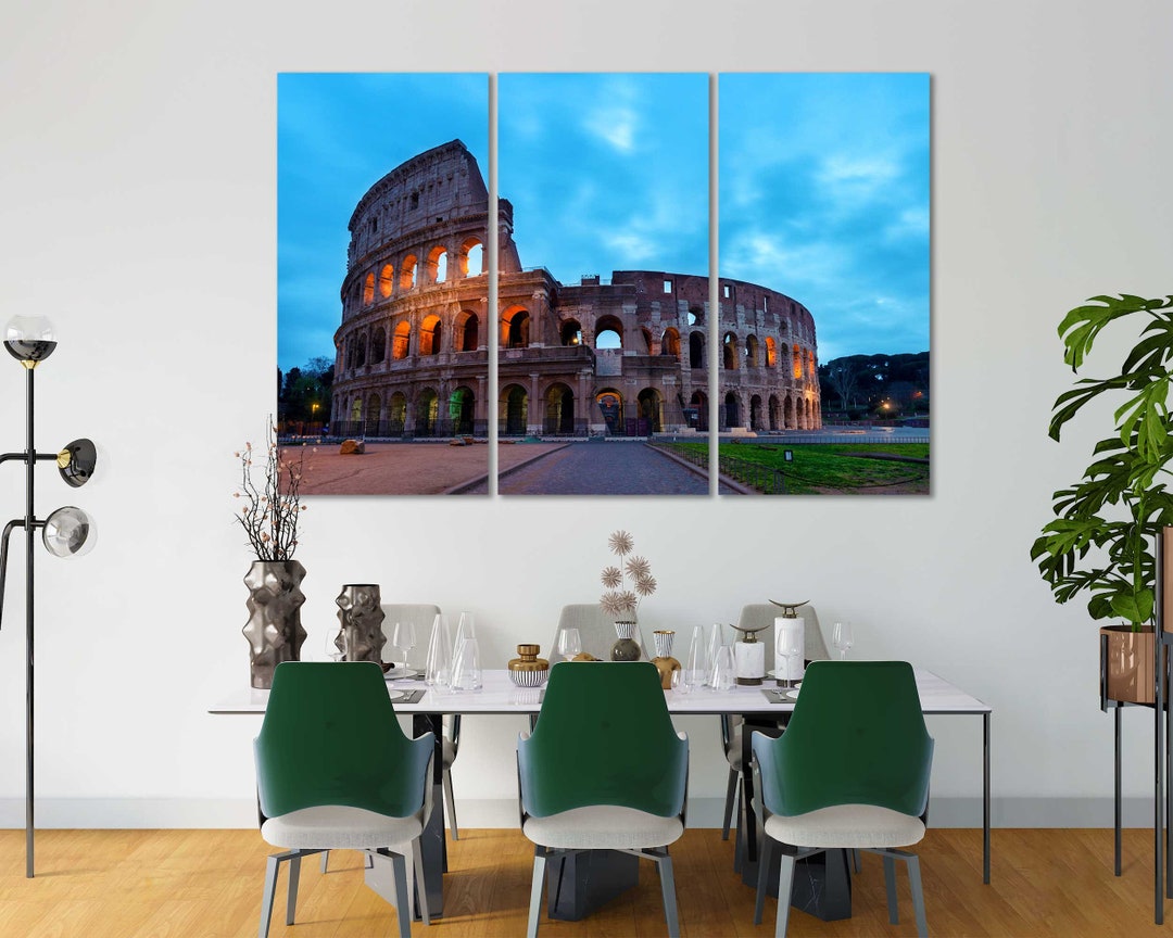 Canvas Set of Rome, Rome Modern Wall Decorations, Colosseum Dining Room ...