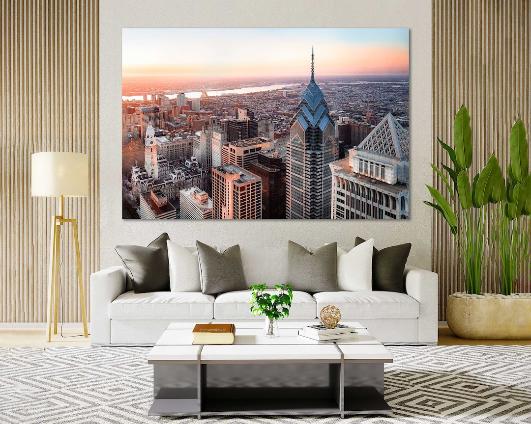 Canvas Set of Philadelphia City, Philadelphia Downtown, Philadelphia ...