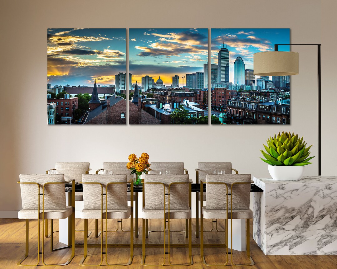 Boston City Canvas Prints for Bedroom Wall Decor, Boston Poster in ...