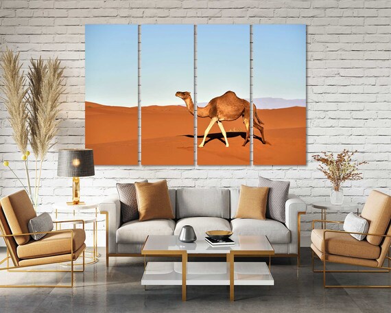 Canvas Set of Camel in the Desert Camel Original Decor for - Etsy