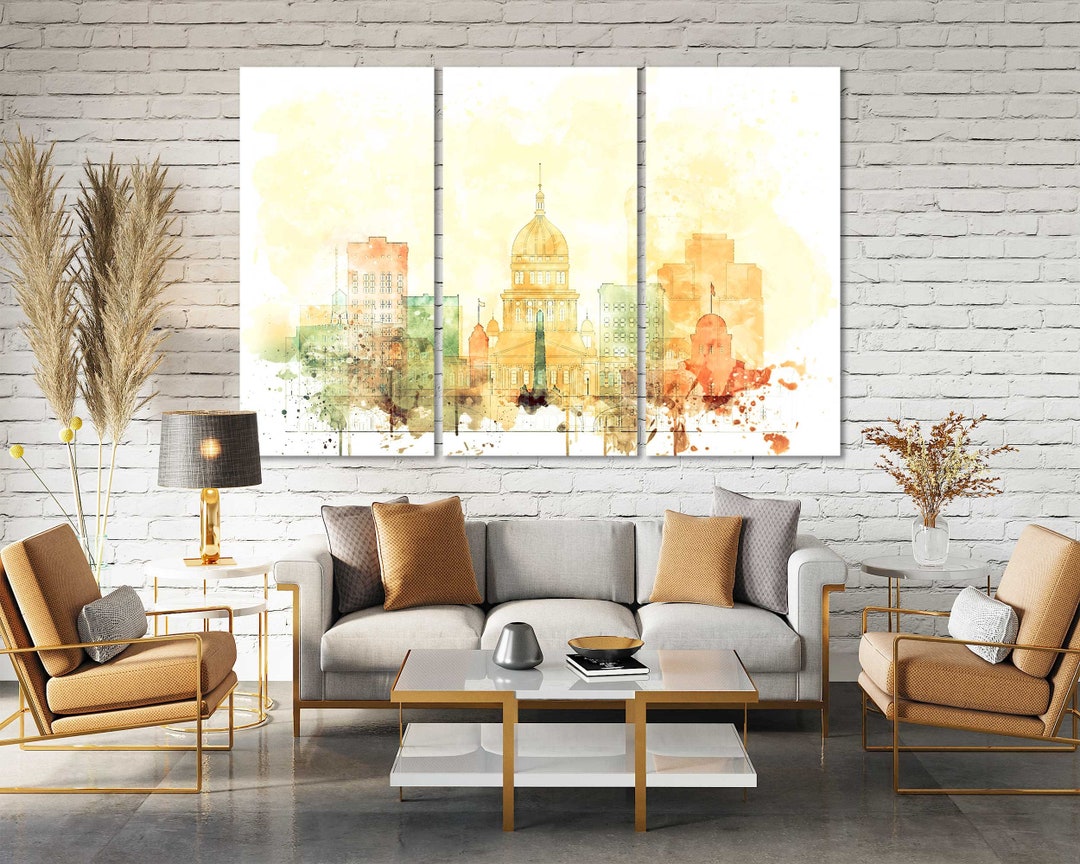 Springfield Illinois Watercolor Canvas Wall Art Sale Springfield ...