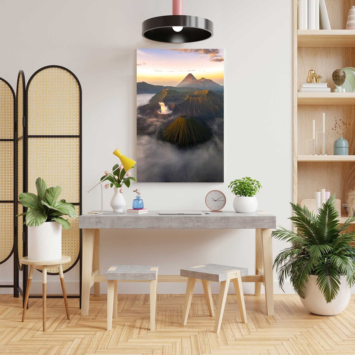 Volcanoes Print Volcanoes Landscape Volcanoes Wall Decor Volcanoes Wall ...