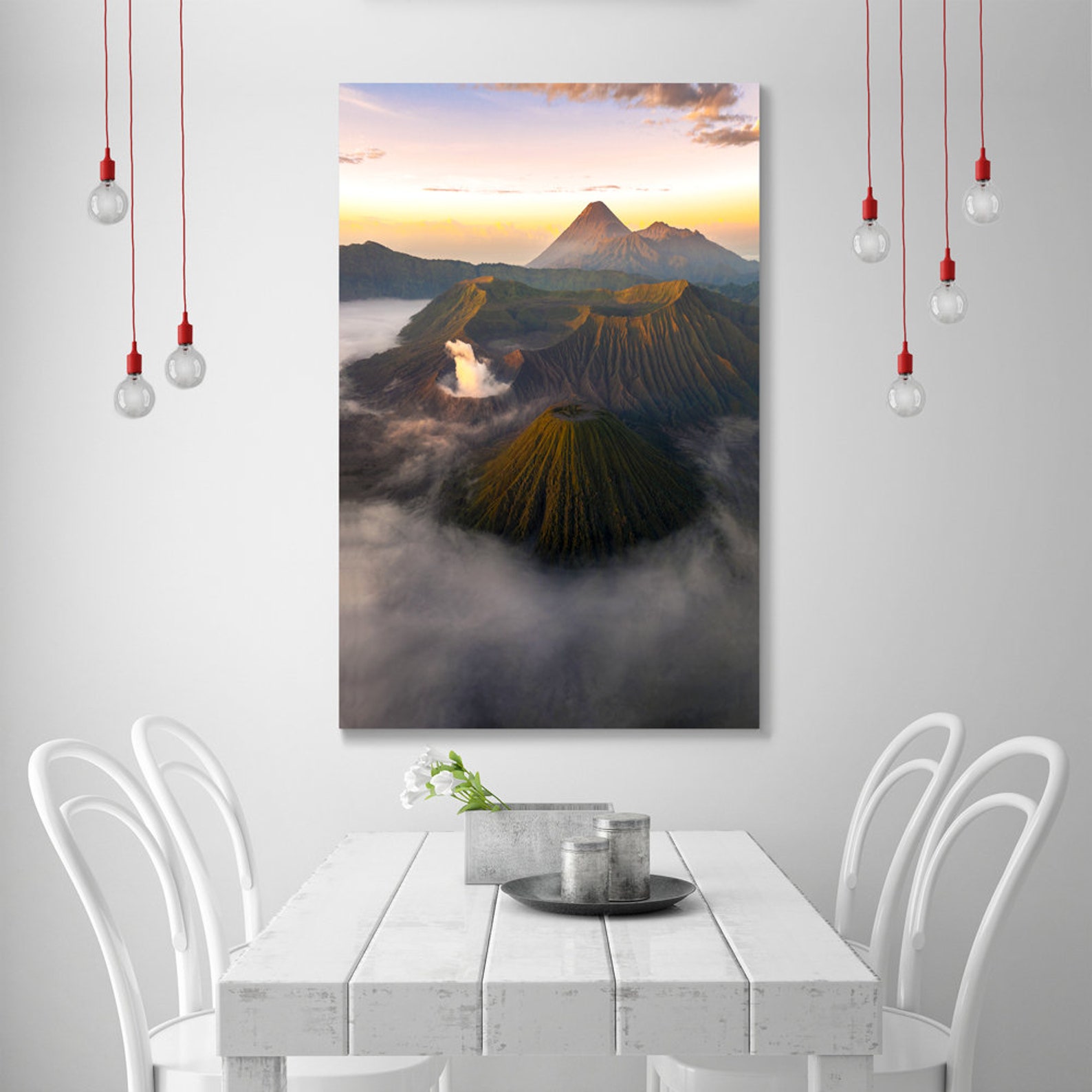 Volcanoes Print Volcanoes Landscape Volcanoes Wall Decor Volcanoes Wall ...