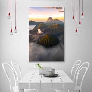 Volcanoes Print Volcanoes Landscape Volcanoes Wall Decor Volcanoes Wall ...
