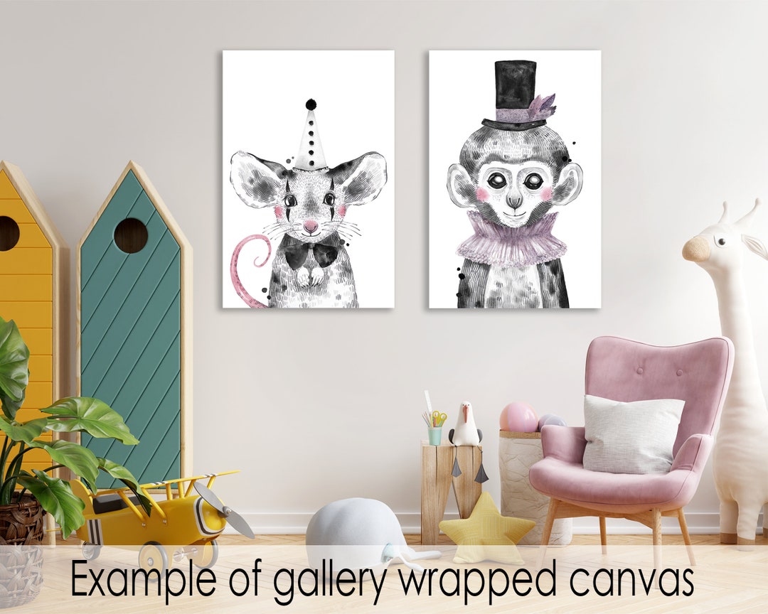 Circus Monkey and Mouse Poster for Wall Decor, Circus Animals ...