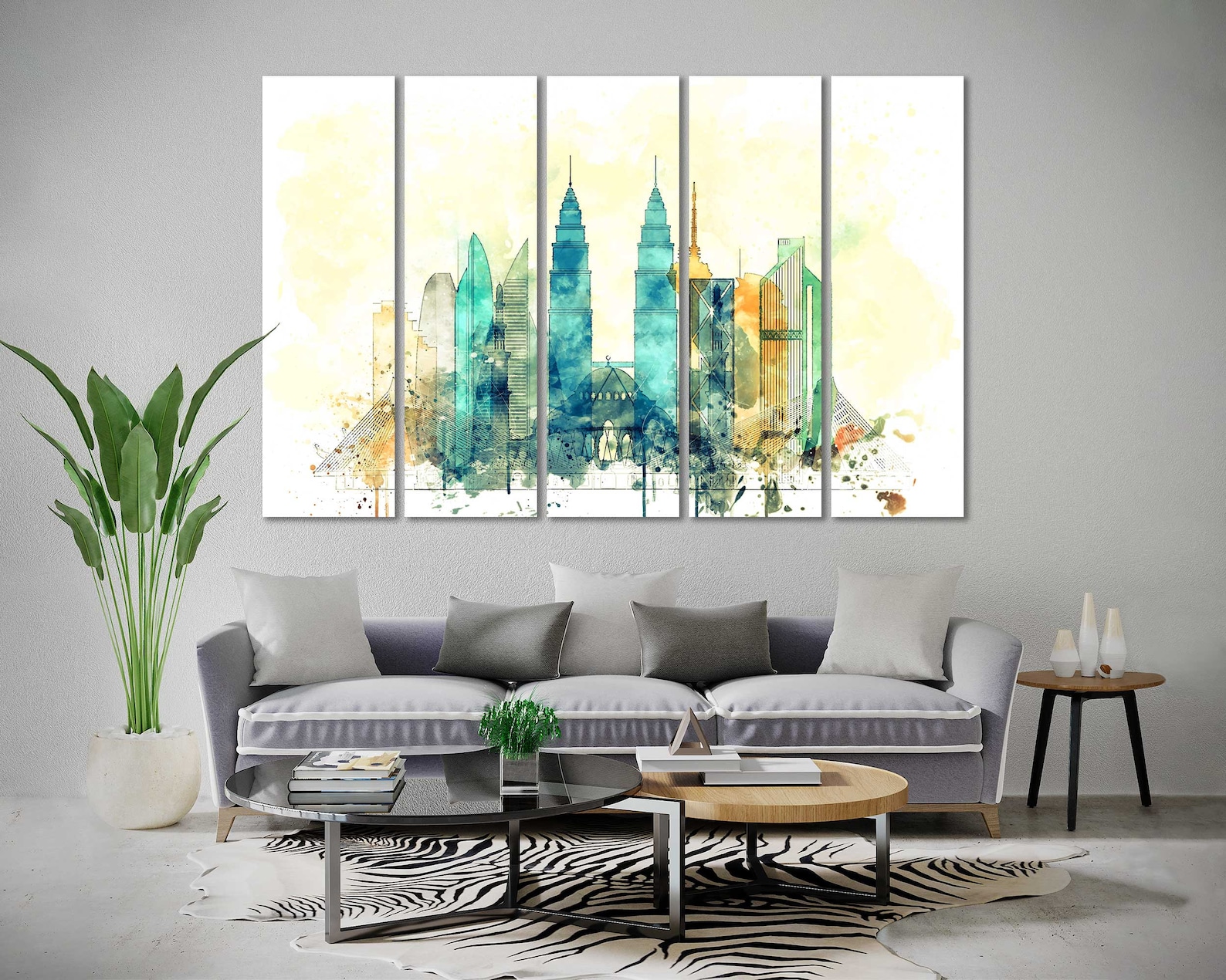 Kuala Lumpur Watercolor Canvas Prints Wall Art Kuala Lumpur - Etsy