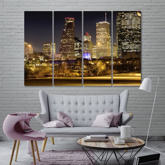 Canvas Set of Houston City Texas print wall art | Etsy