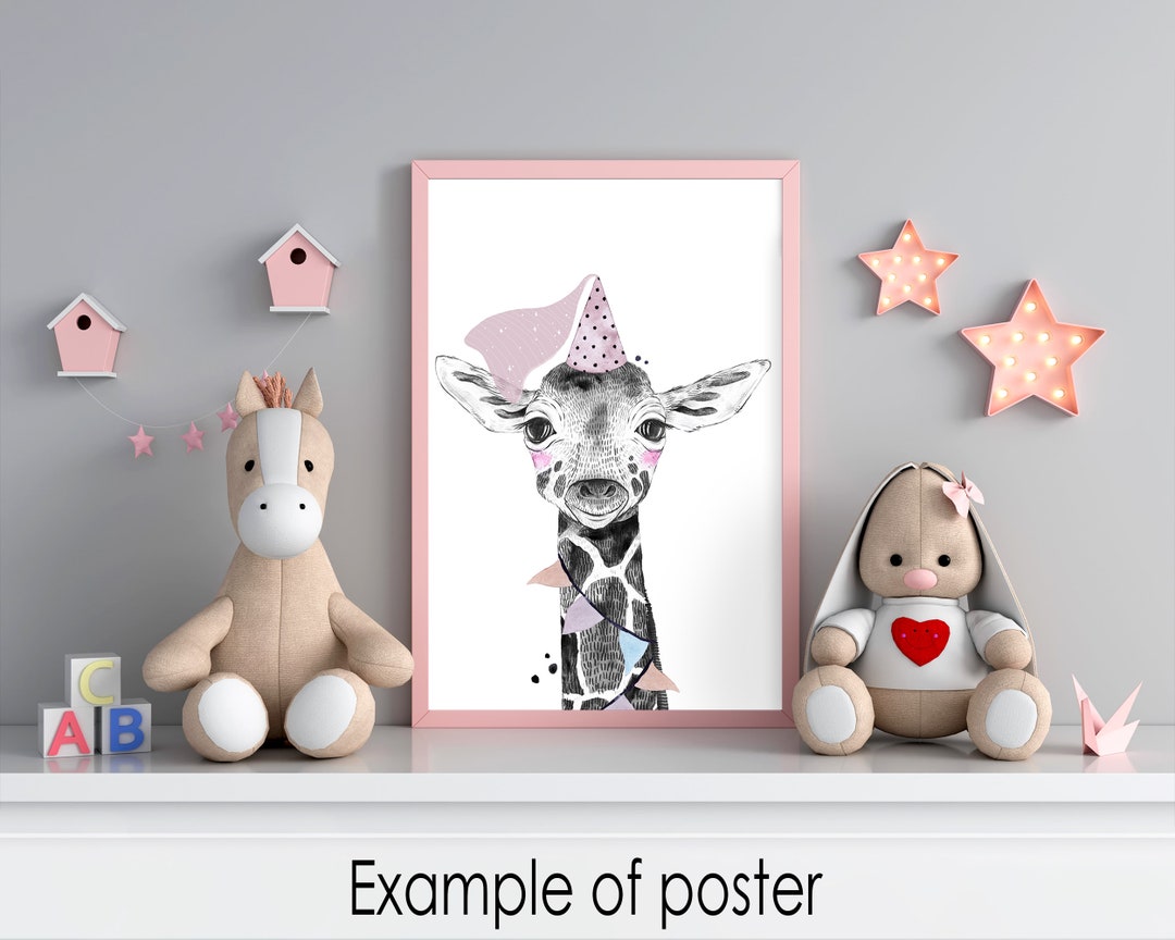 Giraffe Poster Print, Giraffe Watercolor Art for Wall, Giraffe Print ...