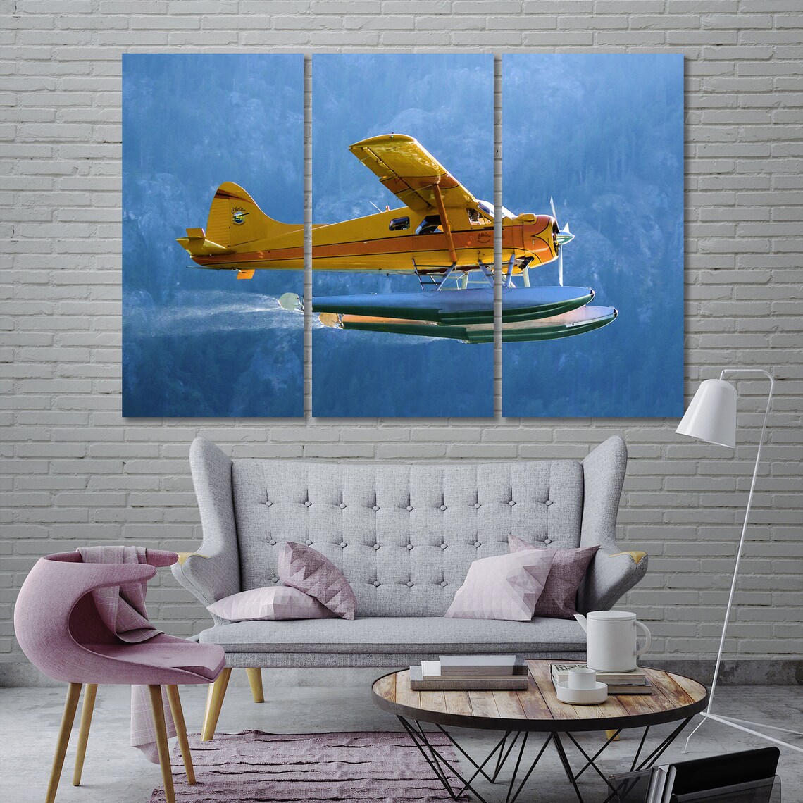 Canvas Set of Airplane Aircraft Propeller Office Wall Art | Etsy