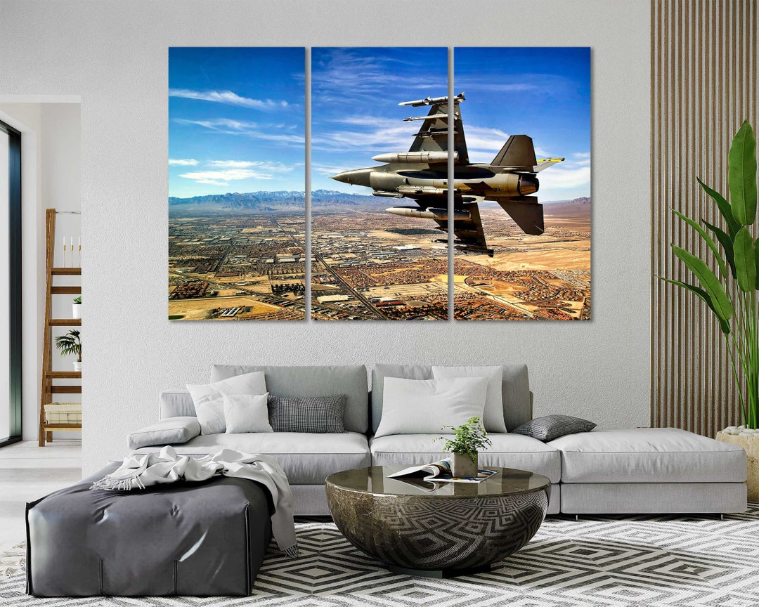 Fighter Print Canvas Military Aircraft Art Decor for Wall - Etsy