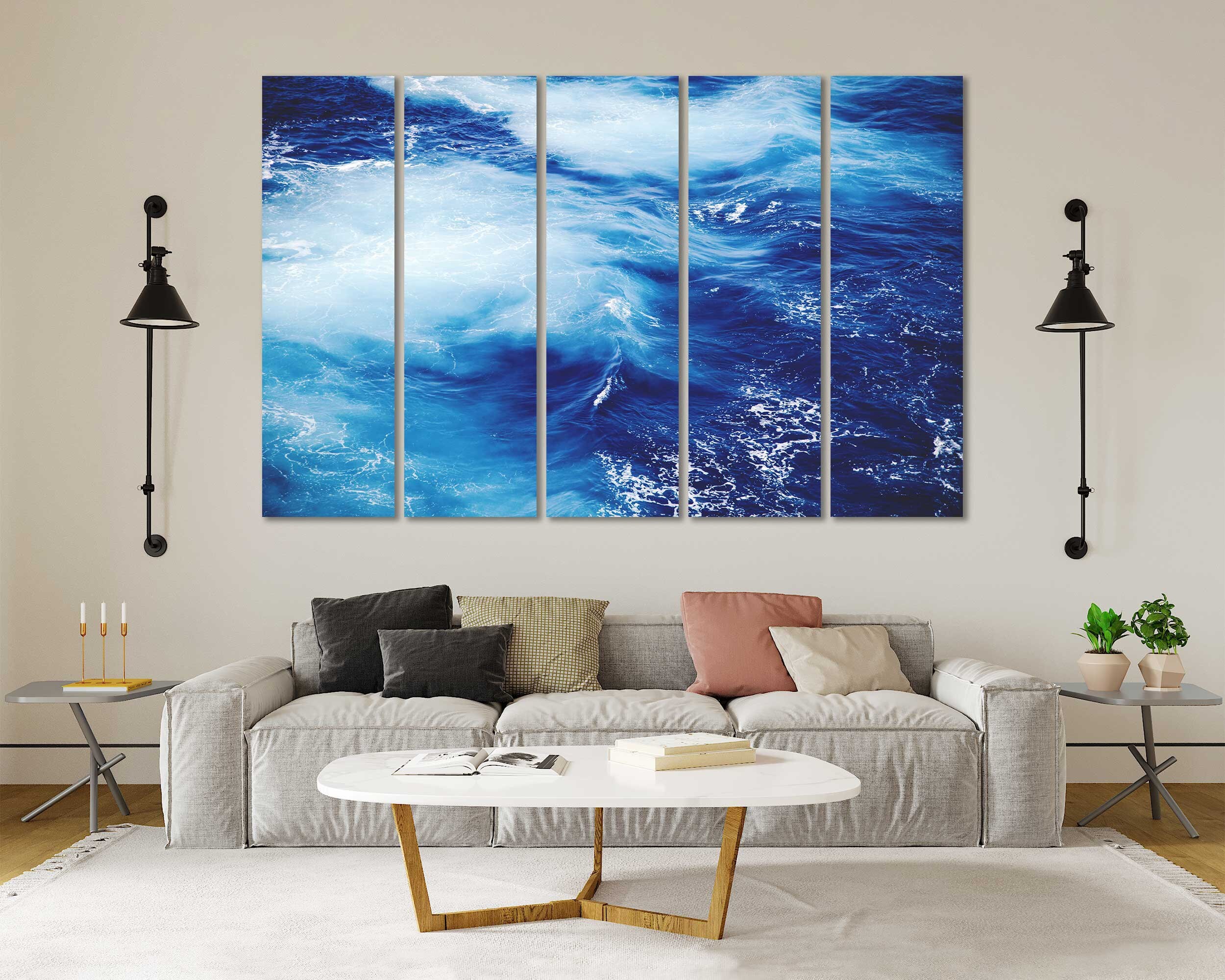 Waves Large Wall Art Canvas Print Waves Extra Large Waves Art Waves ...