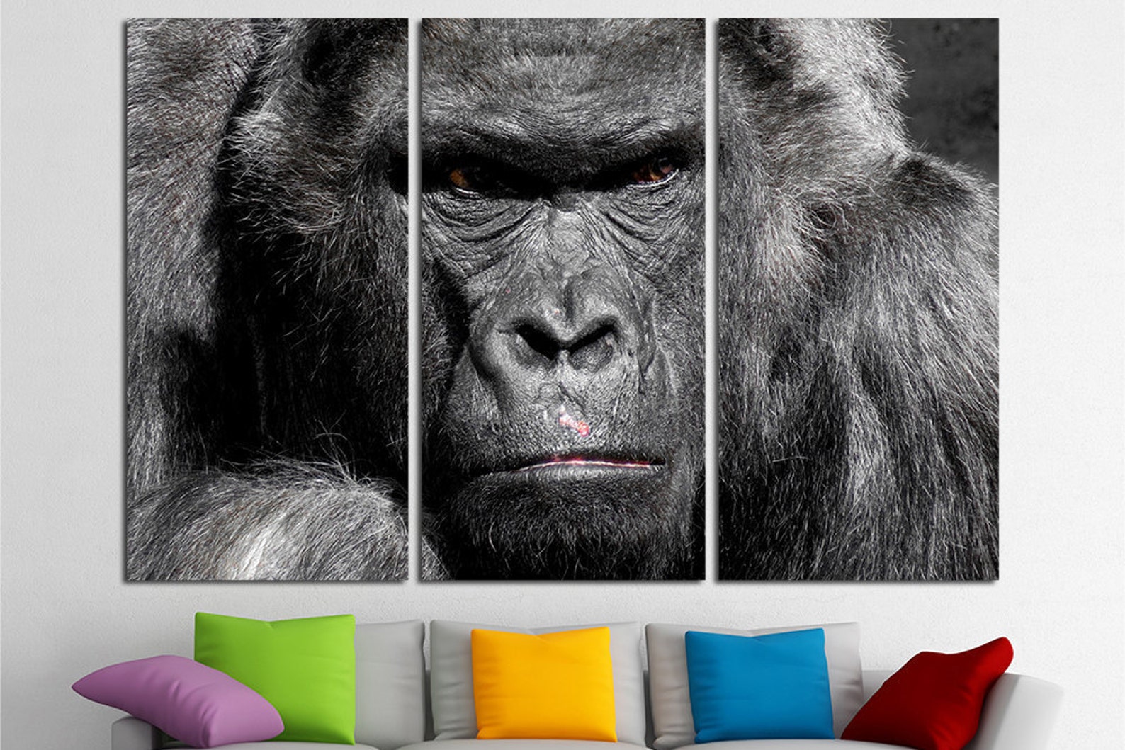 Gorilla Wall Art Gorilla art Gorilla canvas Gorilla print | Etsy