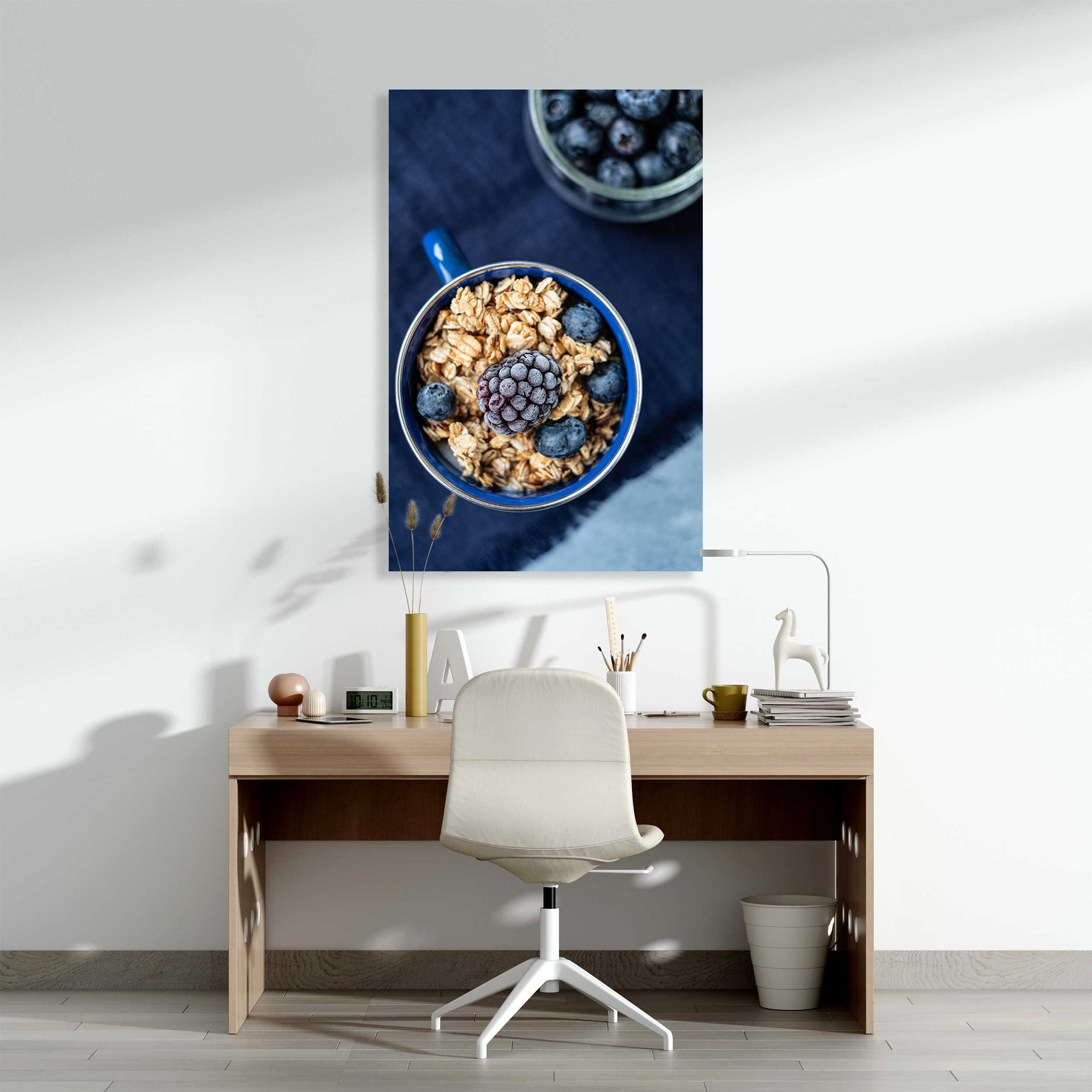 Granola With Berries Wall Art Decor for Kitchen Room, Canvas Prints for ...