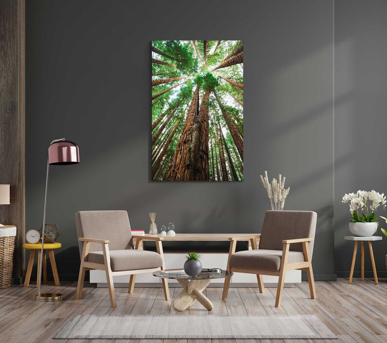 Forest Trees Wall Home Decor Green Forest Trees Wall Art for | Etsy