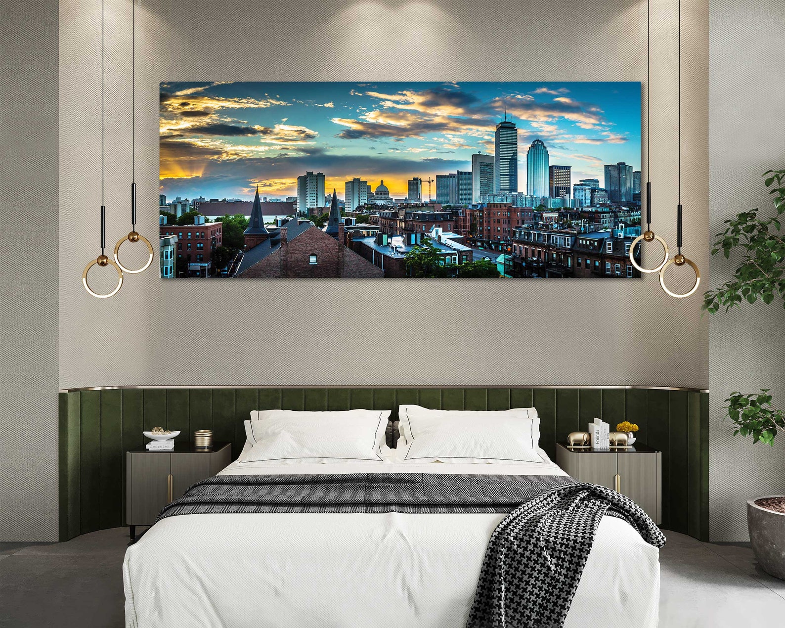 Boston City Canvas Prints for Bedroom Wall Decor, Boston Poster in ...