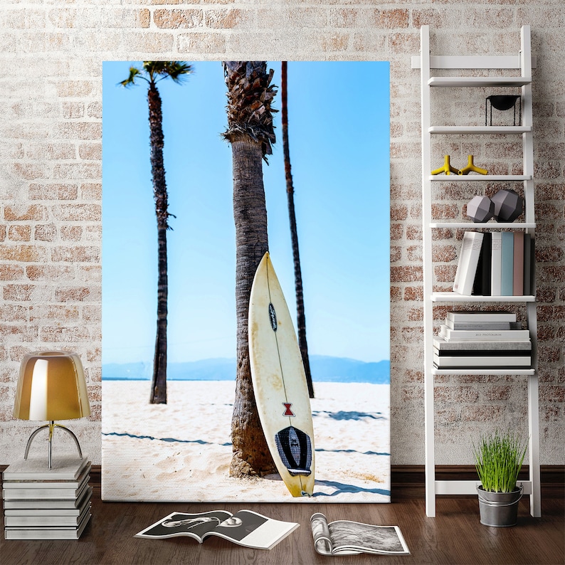 Surf Print Surfboard Canvas Art Surfboard Wall Art Surfboard Decor Wood ...