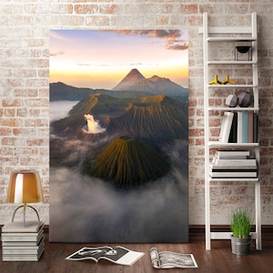 Volcanoes Print Volcanoes Landscape Volcanoes Wall Decor Volcanoes Wall ...