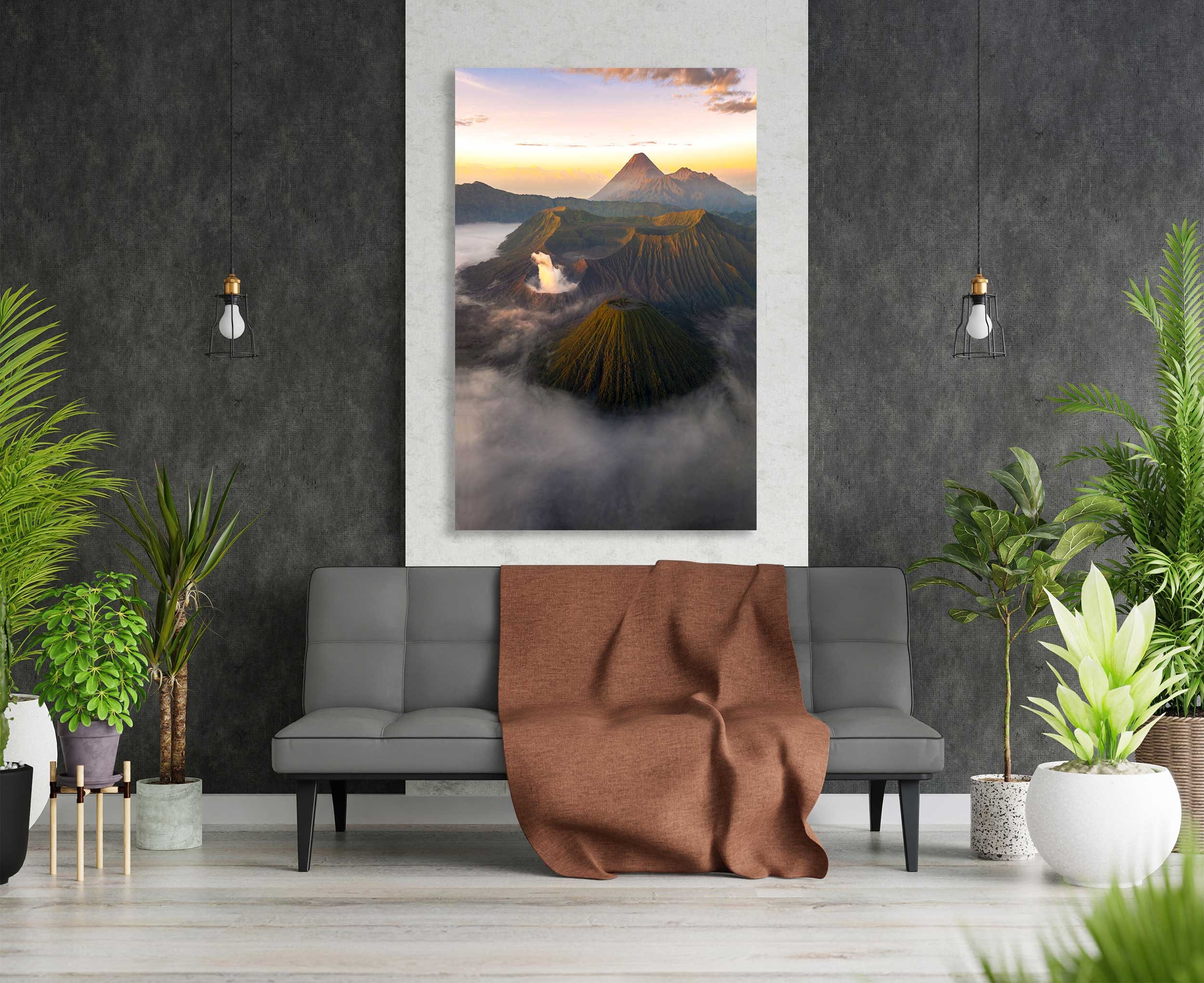 Volcanoes Print Volcanoes Landscape Volcanoes Wall Decor Volcanoes Wall ...