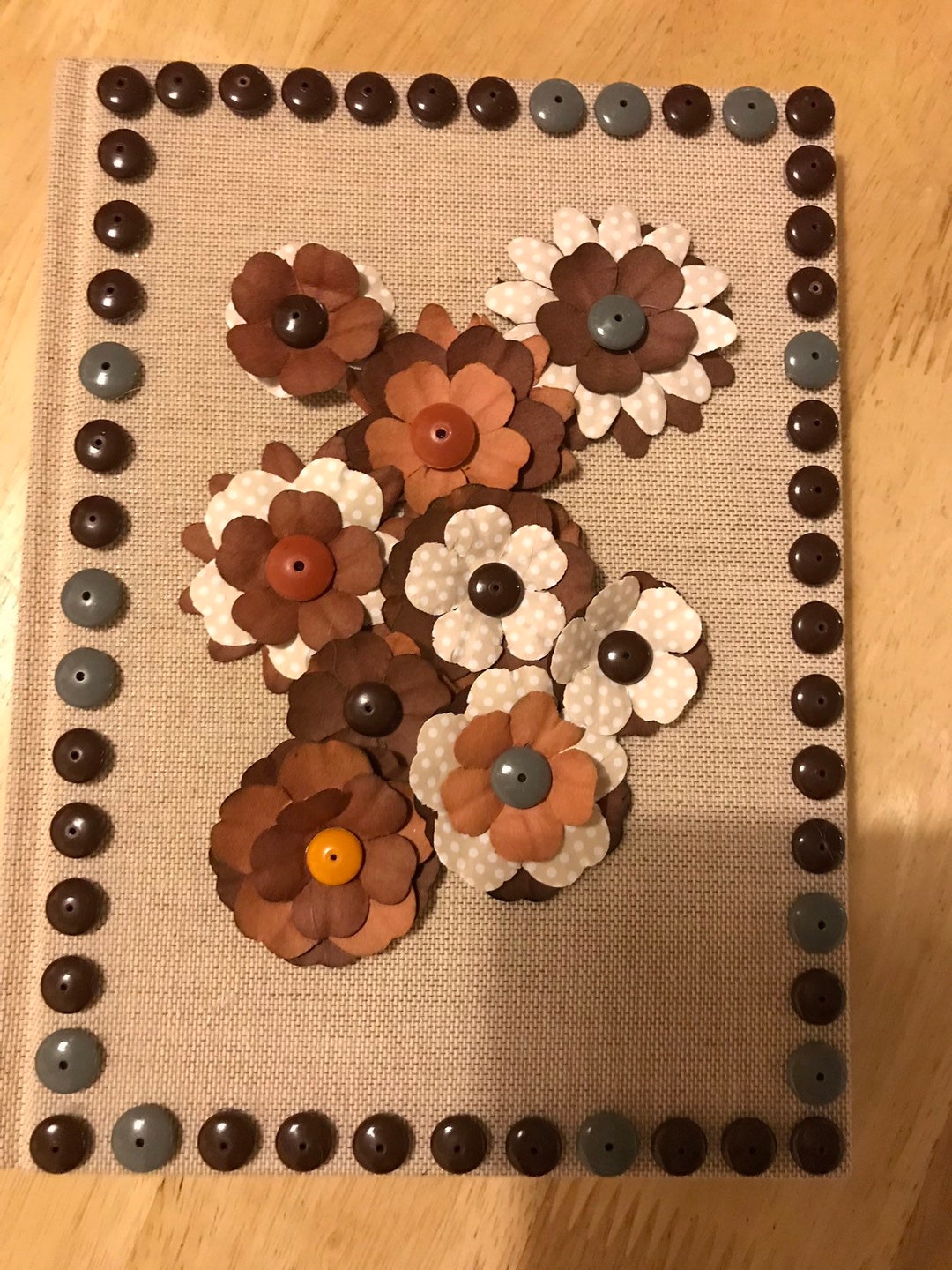 Paper Flowers and Buttons Covered Notebook - Etsy