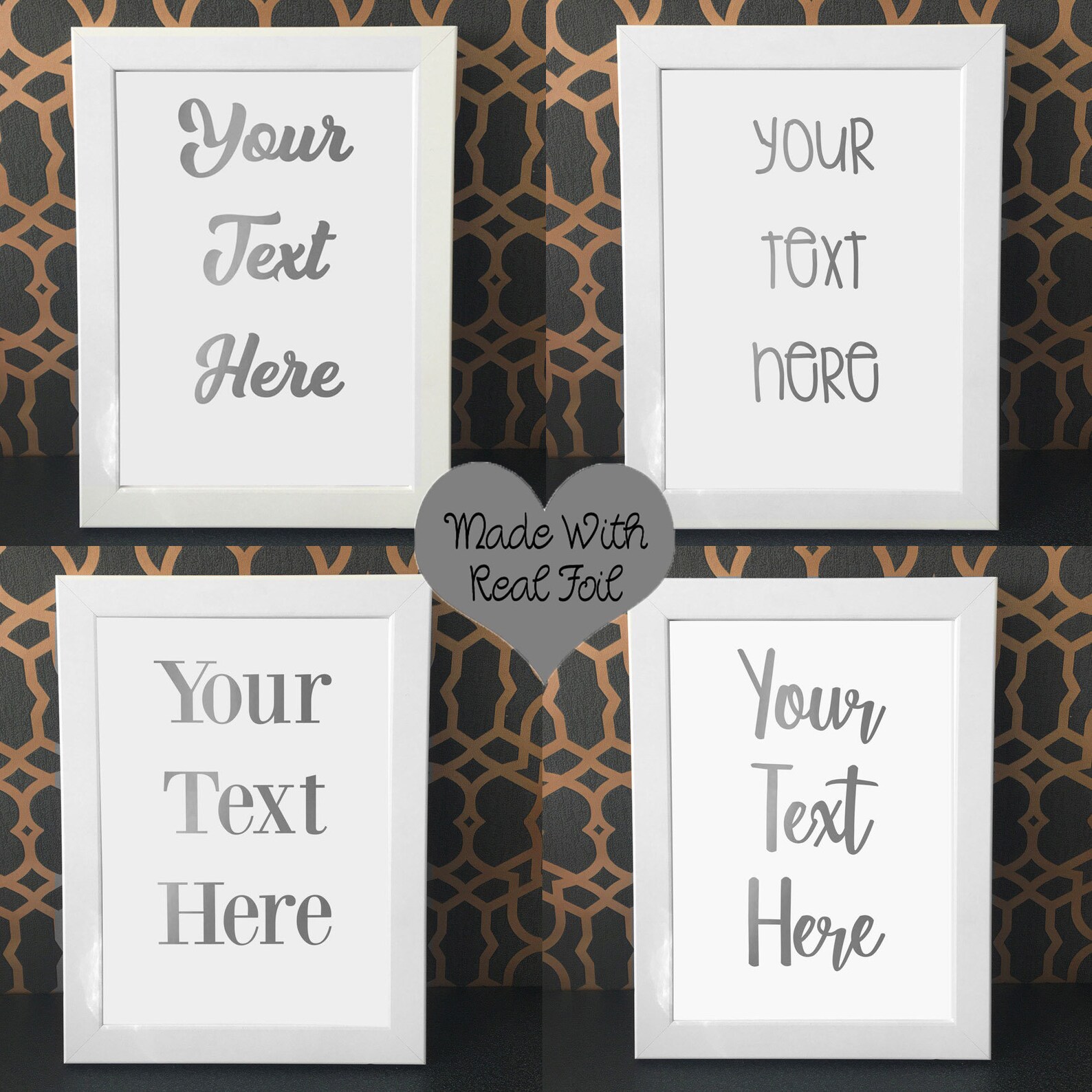 Personalised REAL Silver Foil Prints Custom Quote Poster Sign | Etsy