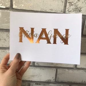 A4 A5 Personalised Family Prints. Nan Grandad Mum Dad REAL - Etsy