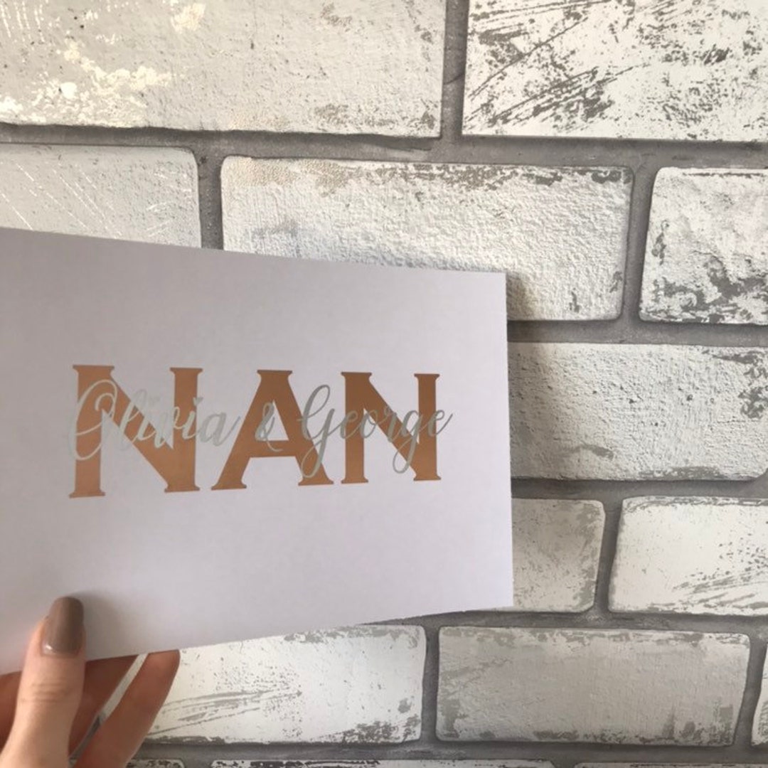 A4 A5 Personalised Family Prints. Nan Grandad Mum Dad REAL Foil Prints ...