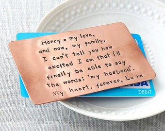 Personalised Metal Wallet Insert Card - Etsy