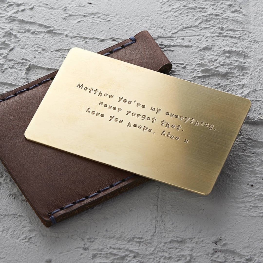 Personalised Metal Wallet Insert Card - Etsy