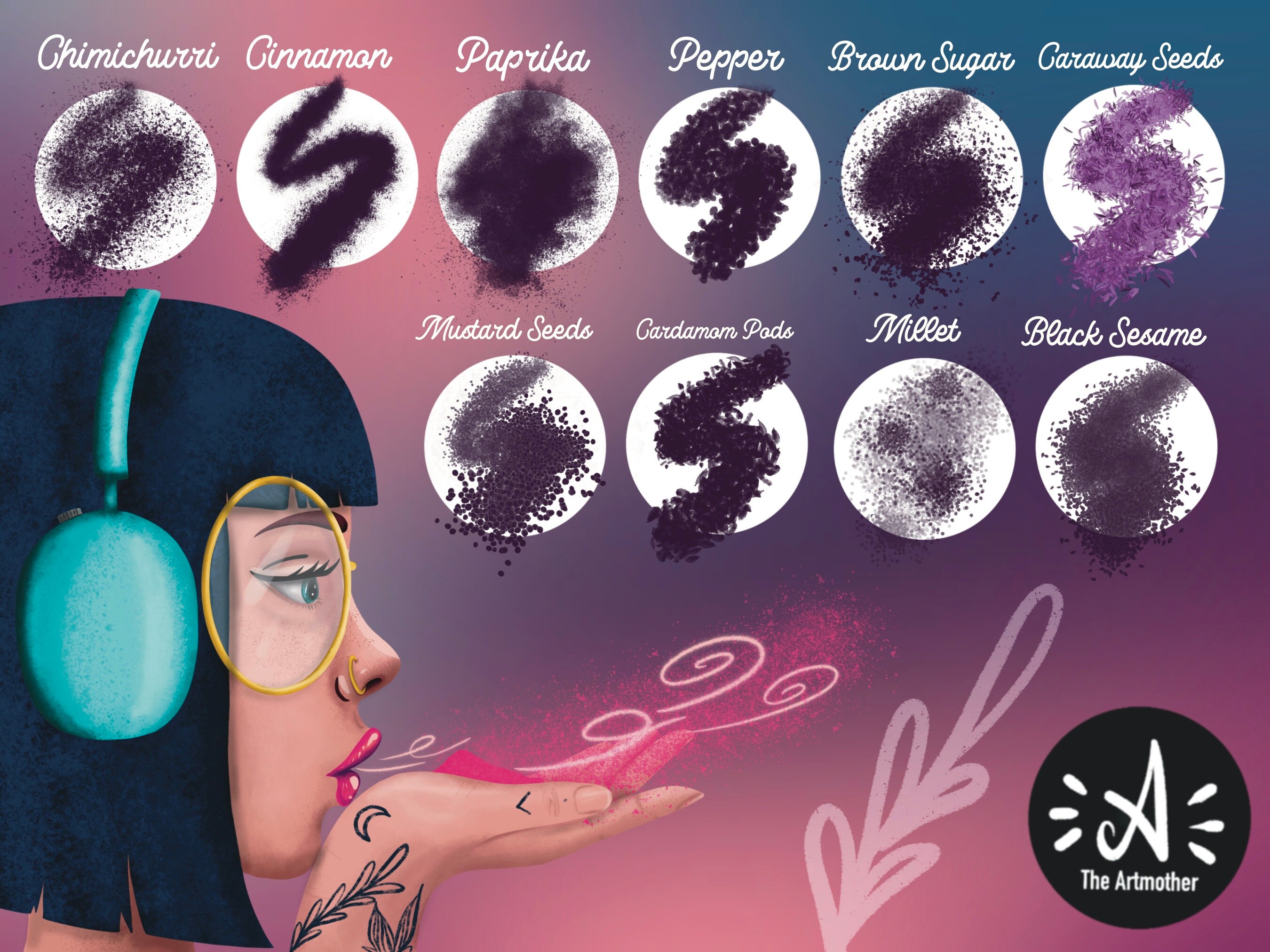 25 Procreate Texture Brushes Created From Real Spices - Etsy