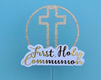 Personalized Name Communion Cake Topper First Holy Communion - Etsy