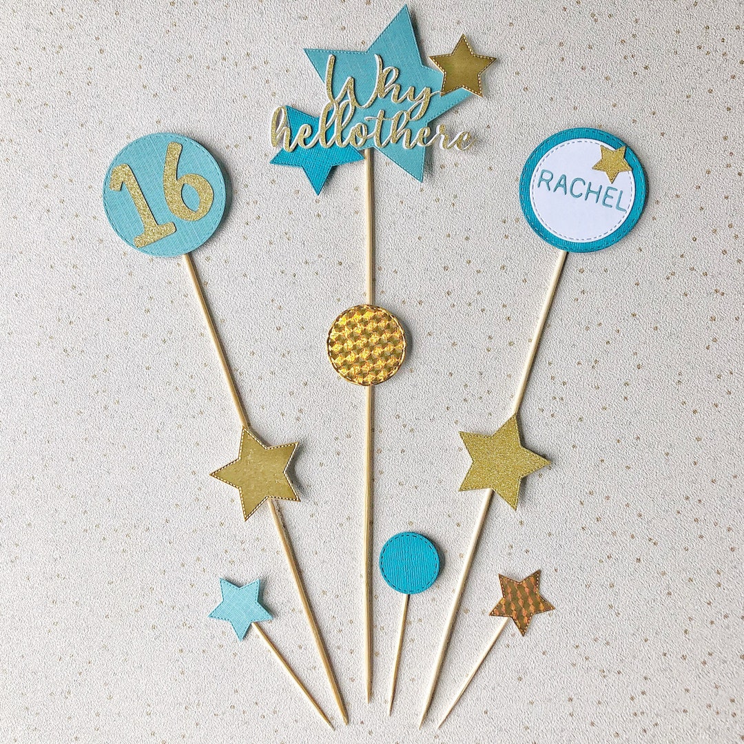 Personalized Star Cake Topper Set, Custom Party Decorations - Etsy