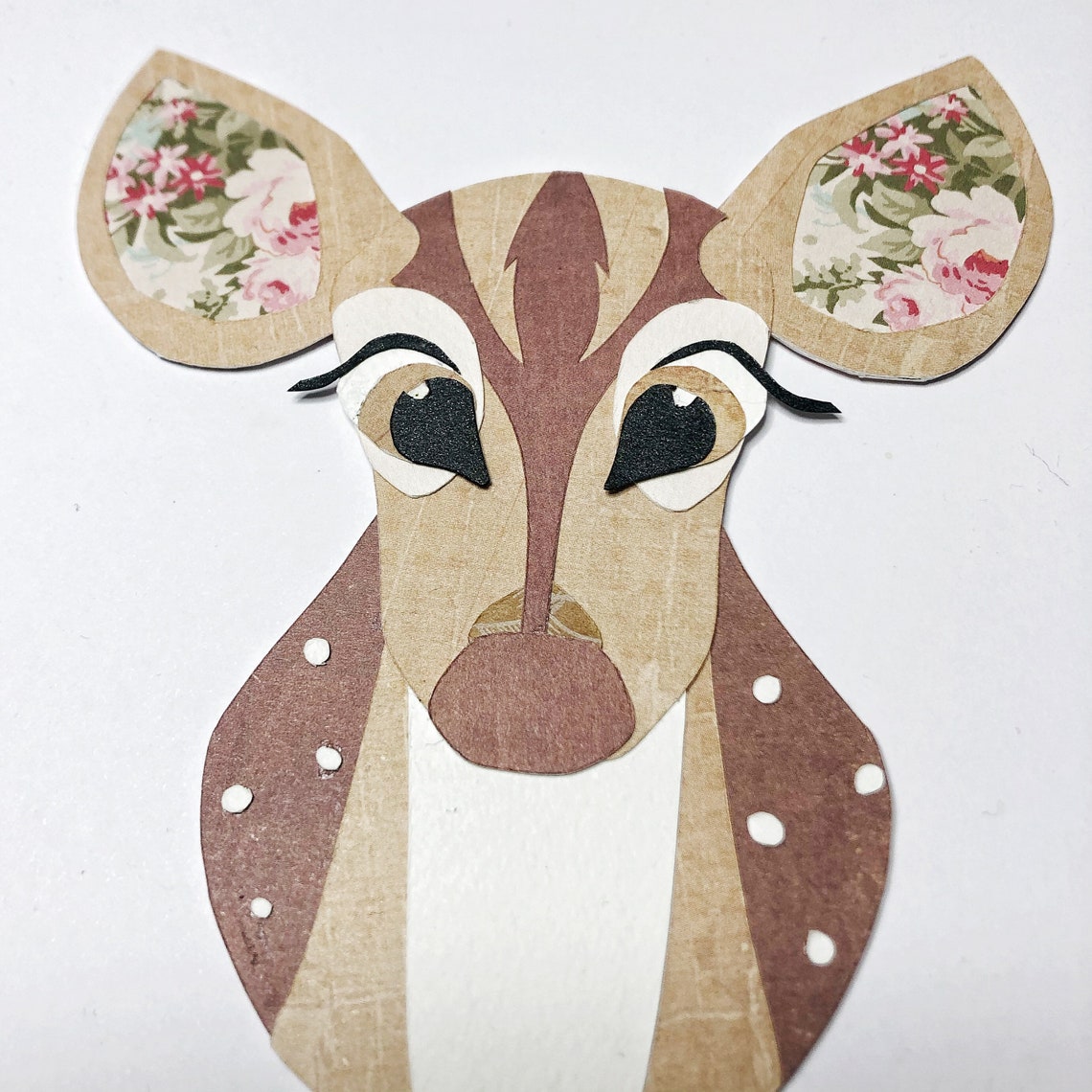 Baby Deer Framed Collage Wall Art Cute Fawn Paper Collage | Etsy