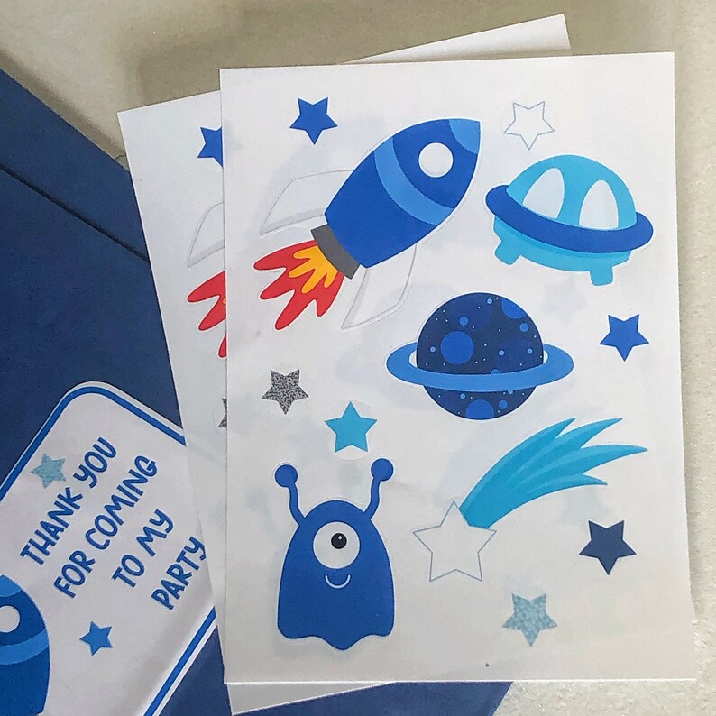 Space Party Bags Personalised Party Bags Space Sticker - Etsy UK
