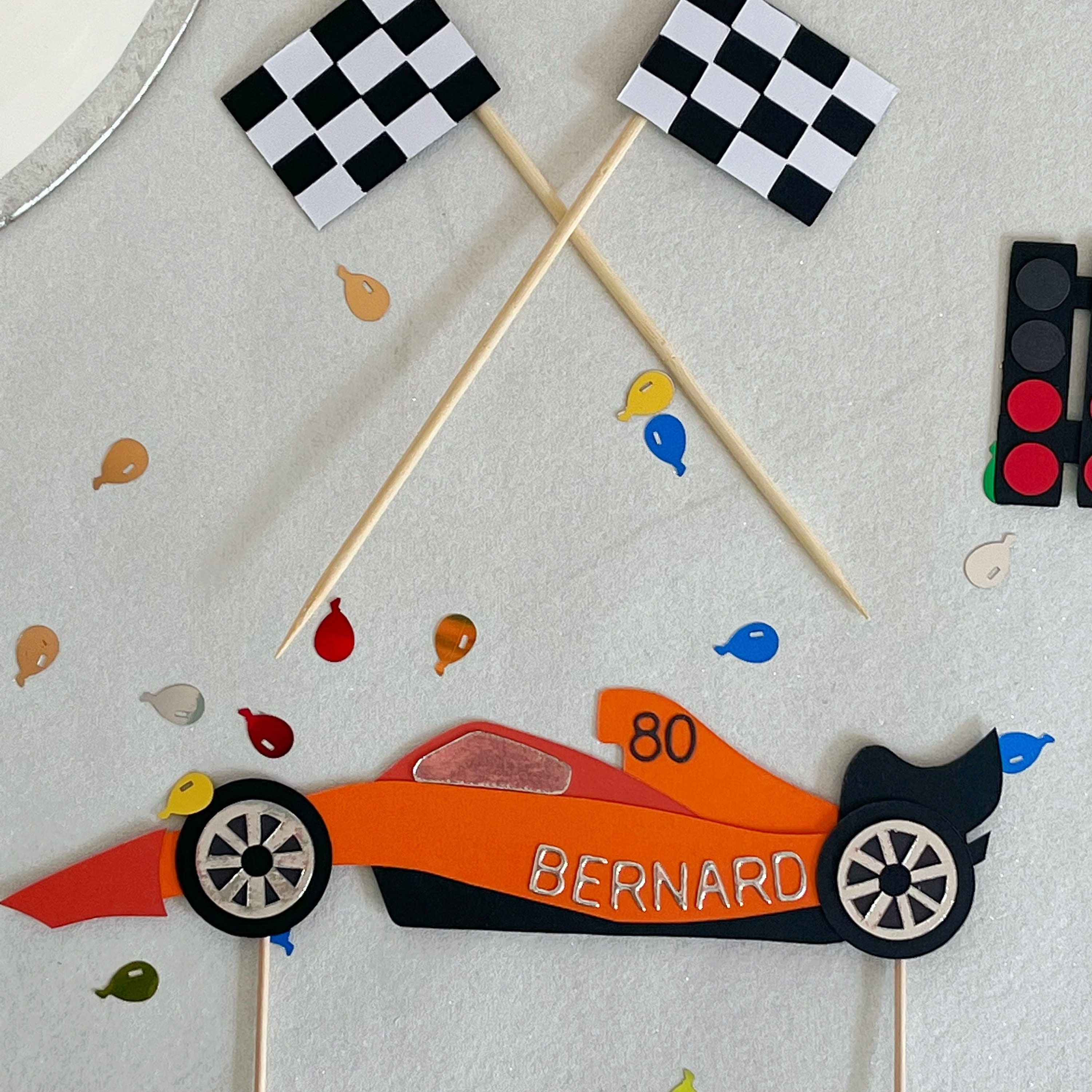 Racing Car Cake Topper Racing Theme Personalised Cake Topper - Etsy