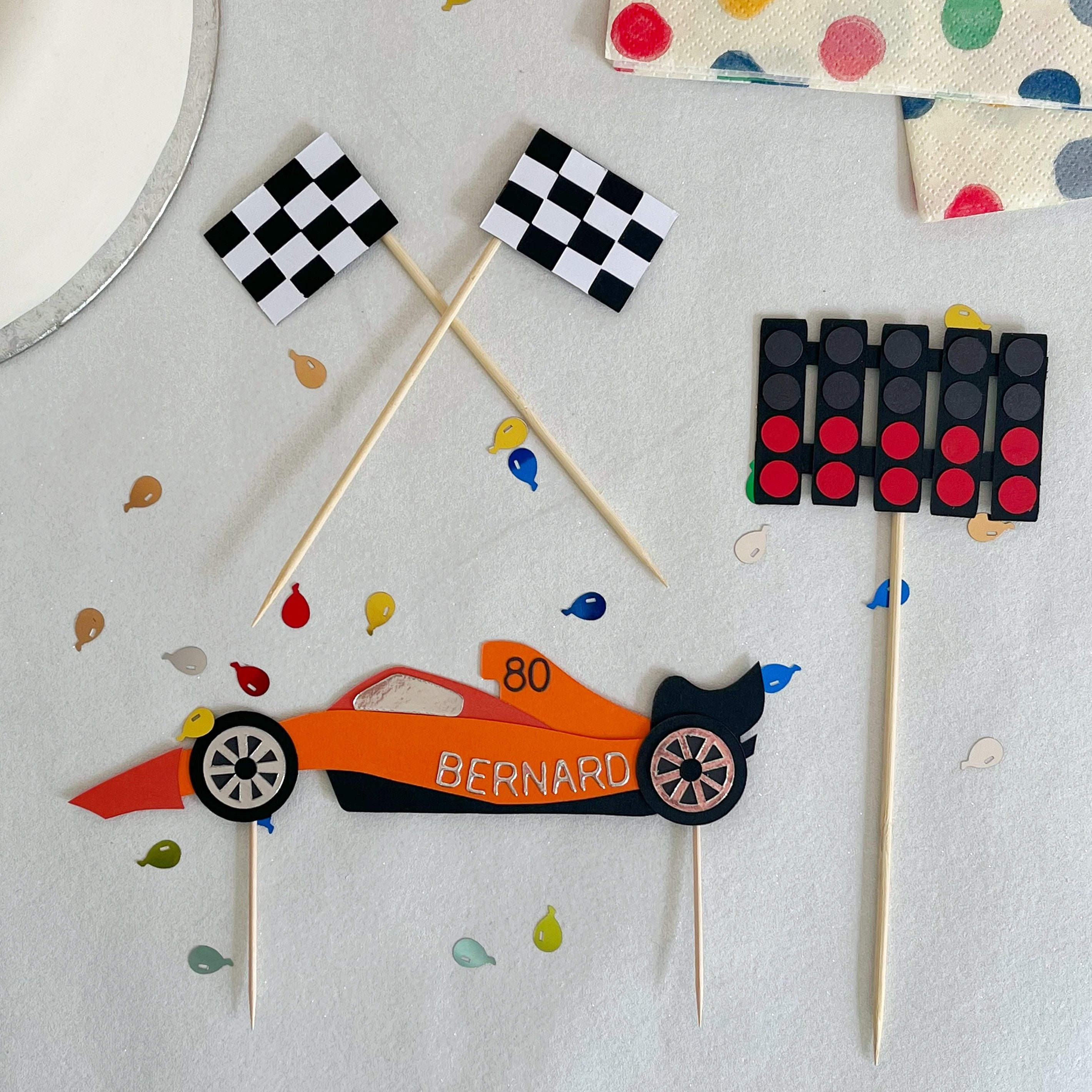 Racing Car Cake Topper Racing Theme Personalised Cake Topper - Etsy