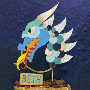 Dragon Cake Topper, Personalised Cake Decoration, Dragon Lover Gift ...