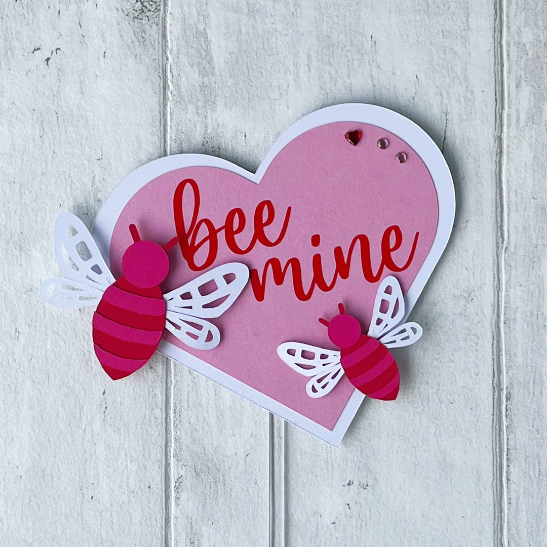 Bee Mine Valentine Cake Topper, Valentine Cake Decoration, Happy ...