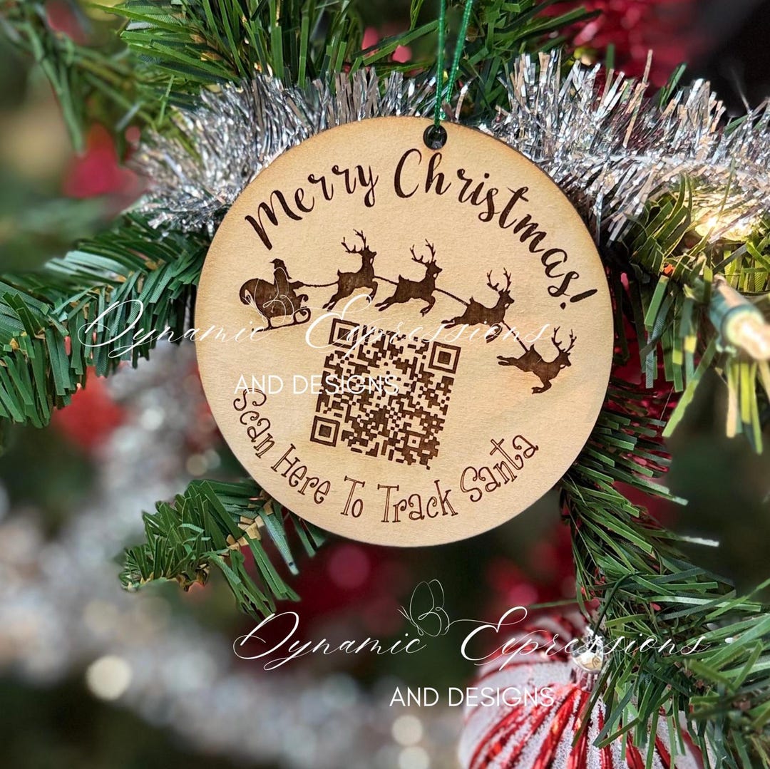 Santa Tracker Ornament, Track Santa With QR Codes, QR Code Santa ...