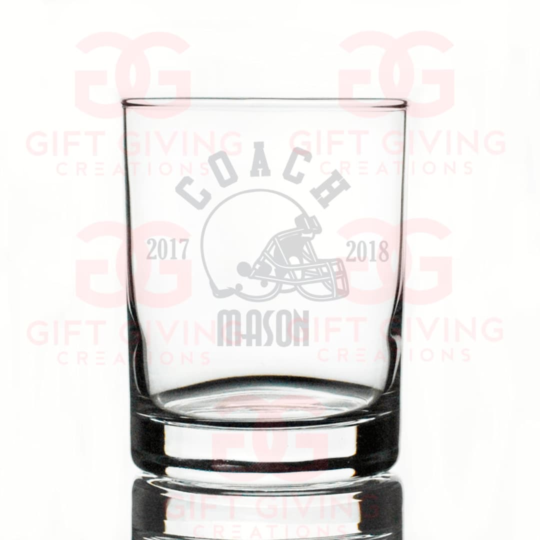 Custom Football Whiskey Glass, Gift for Coaches, Football Dad ...